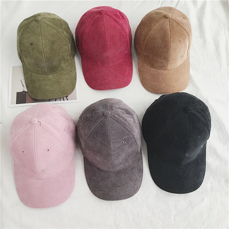 Multi Color Vintage Custom Baseball Cap Embroidered Blank Corduroy 6 ...