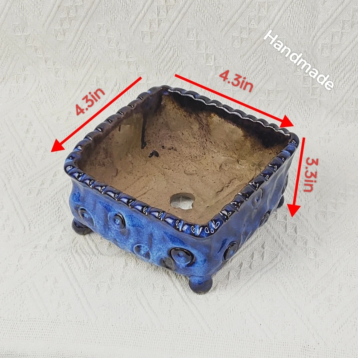 Square Ceramic Flower Pot Desktop Potted Simple Breathable Succulent ...