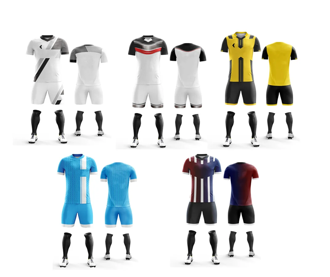Wholesale Custom Sublimation Team Soccer Kit Full Set Blank Football T ...