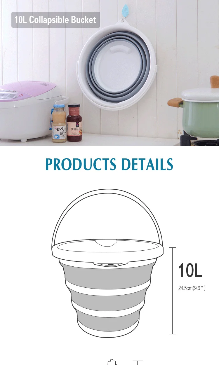 Collapsible Foldable Water Bucket 10l Portable Folding Water Container ...