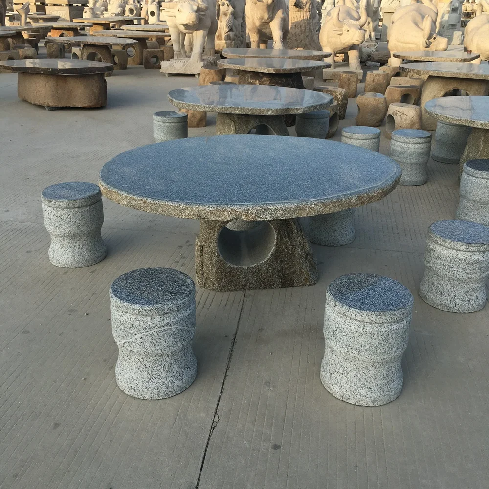 Landscaping Stone Marble or Granite Garden Table with Bench