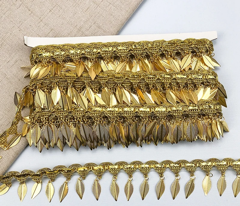 Wholesale Luxury Gold Coin Lady Head Metallic Metal Tassel Trim For ...