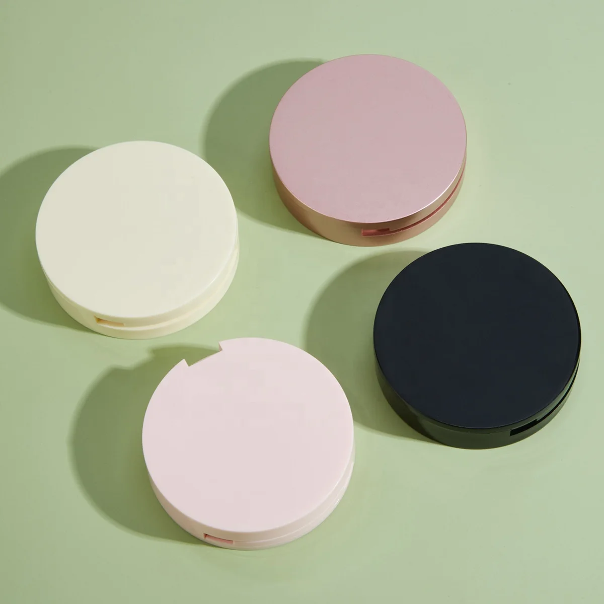 2021 2 Layer Cosmetic Compact Mirrors Wholesale Empty Pressed Powder ...