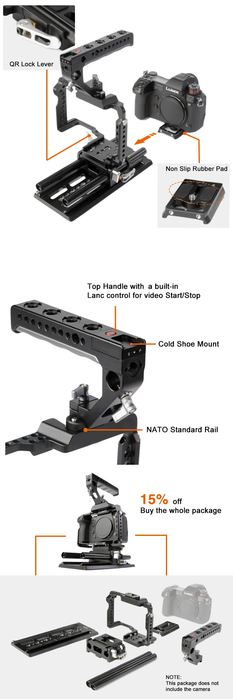Rigs DSLR - High Quality Camera Cage for Panasonic Cameras