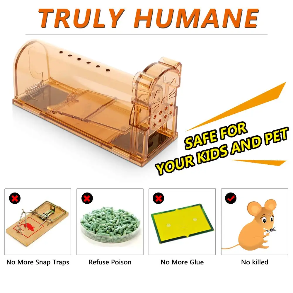 Plastic No Kill Mouse Trap Humane Smart Mice Trap Cage For Big Mouse ...
