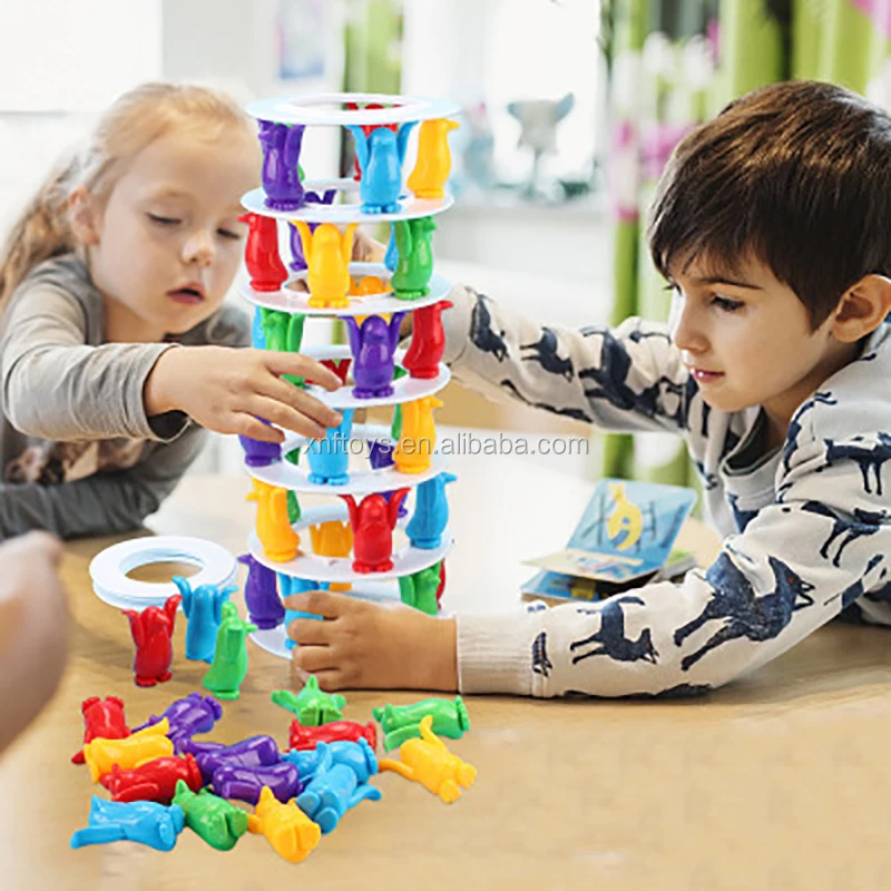 Tower Collapse Balanced Penguin Challenge Tower Toy Stacking Games ...