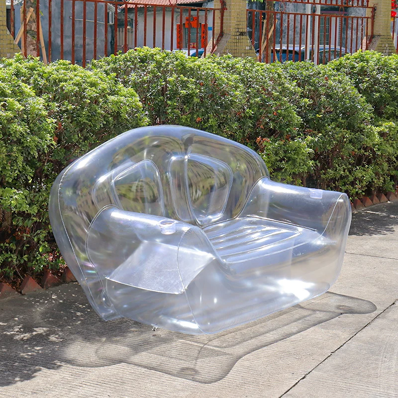 Transparent Clear Inflatable Sofa Seat Double Person Blow Up Chair Yard ...