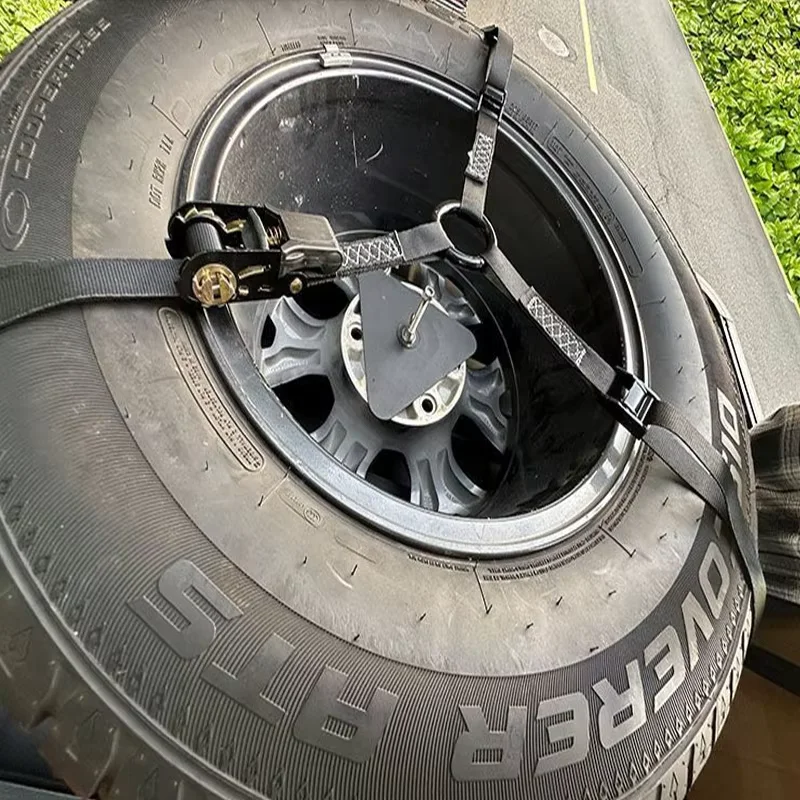 RV Roof Flat Top Frame Rachet Tie Down Spare Tire Bracket Off-Road Tire ...