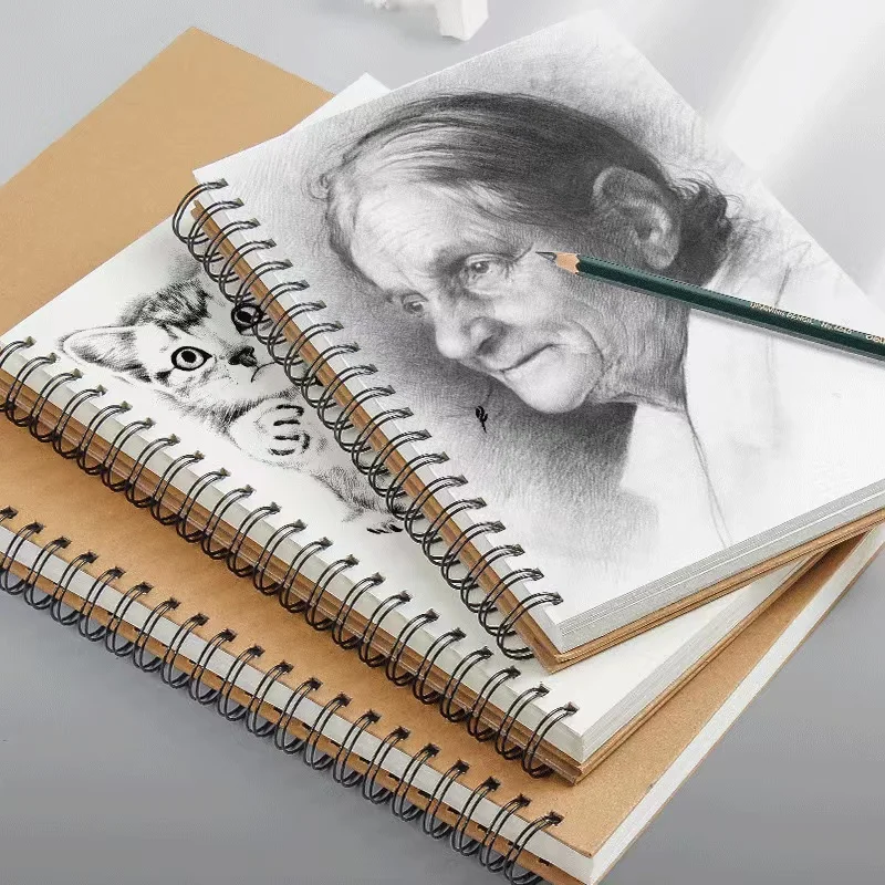 8K /A4 /4K Custom School Student Drawing Hardcover Spiral Sketchbook ...