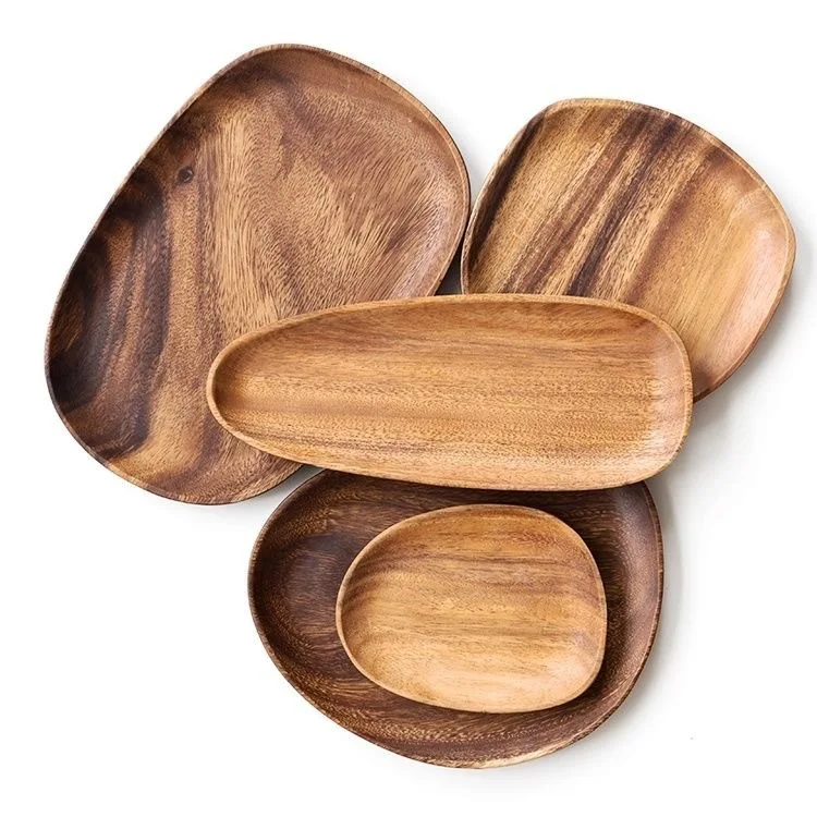 Acacia Wood Irregular Shaped Dish and Plate - Sustainable & Stylish