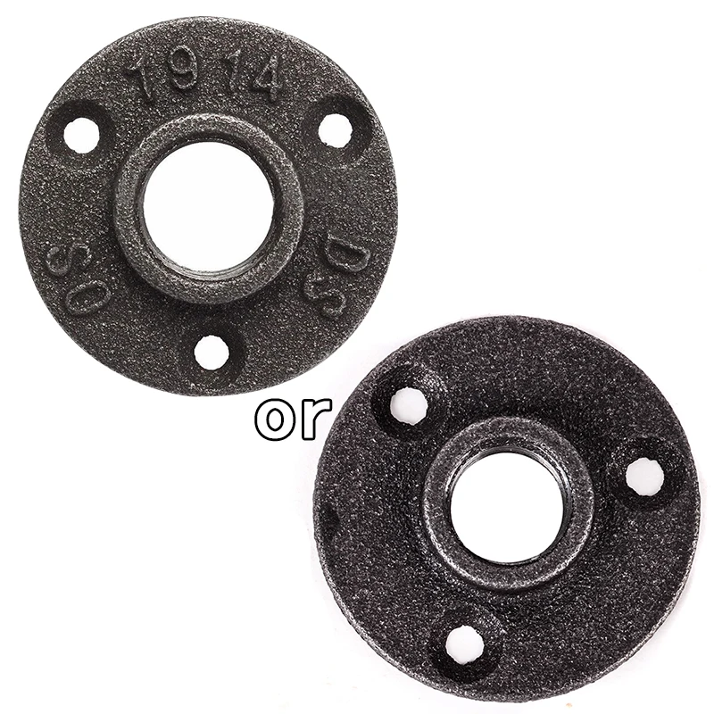Decorative Pipe Flange Black Malleable Iron Threaded Pipe Fitting Floor ...