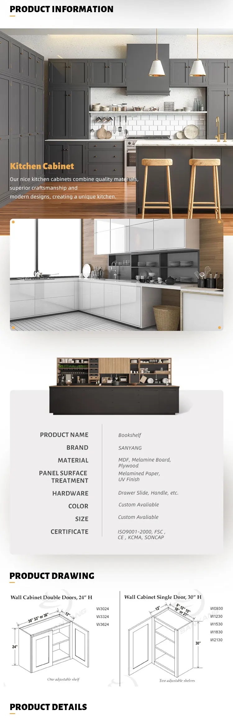 Luxury Modular Multifamily Modern Kitchen Cabinet for Home Kitchen ...