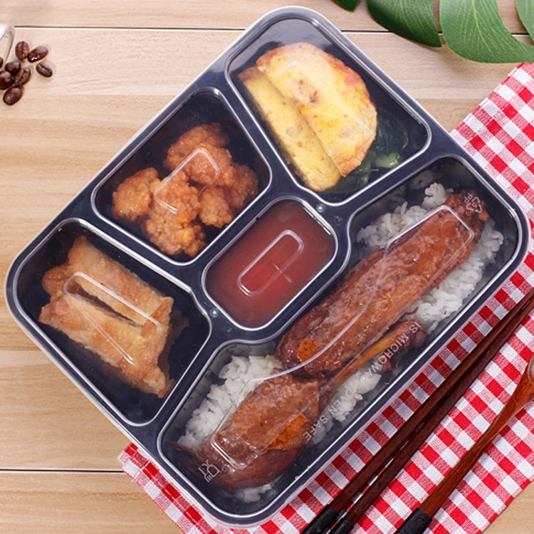5 Compartment Disposable Food Container Microwave Safe Injection-Molded ...