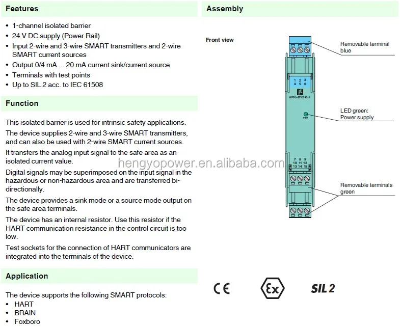 Pf Smart Transmitter Power Supply Kfd2-stc5-ex1 - Buy Isolated Barrier ...