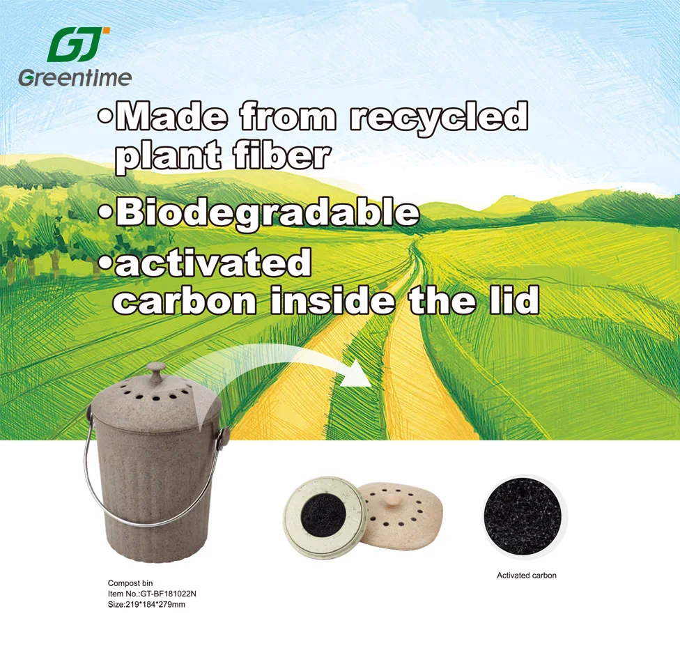 Environmentally Friendly Food Waste Composter Bamboo Fiber Compost Bin ...