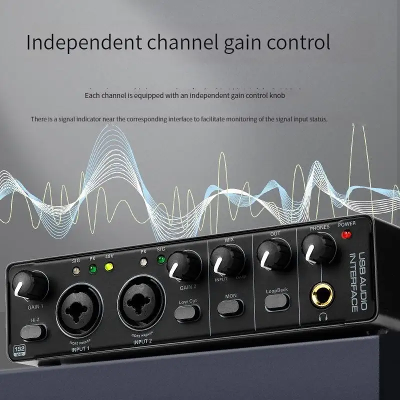 Professional USB Audio Interface Sound Card with Microphone Input for ...