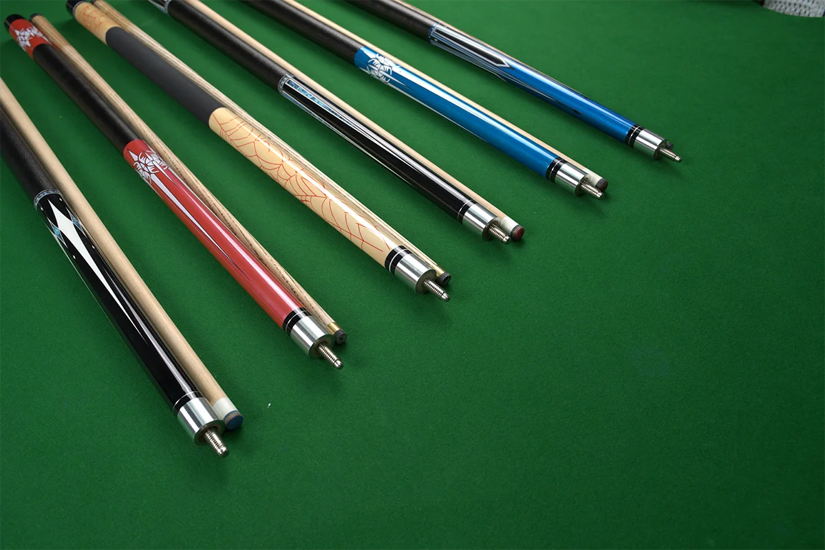 Mixed Style Multi-Design 1/2 Pool Cue Maple Wood Snooker Cue with ...