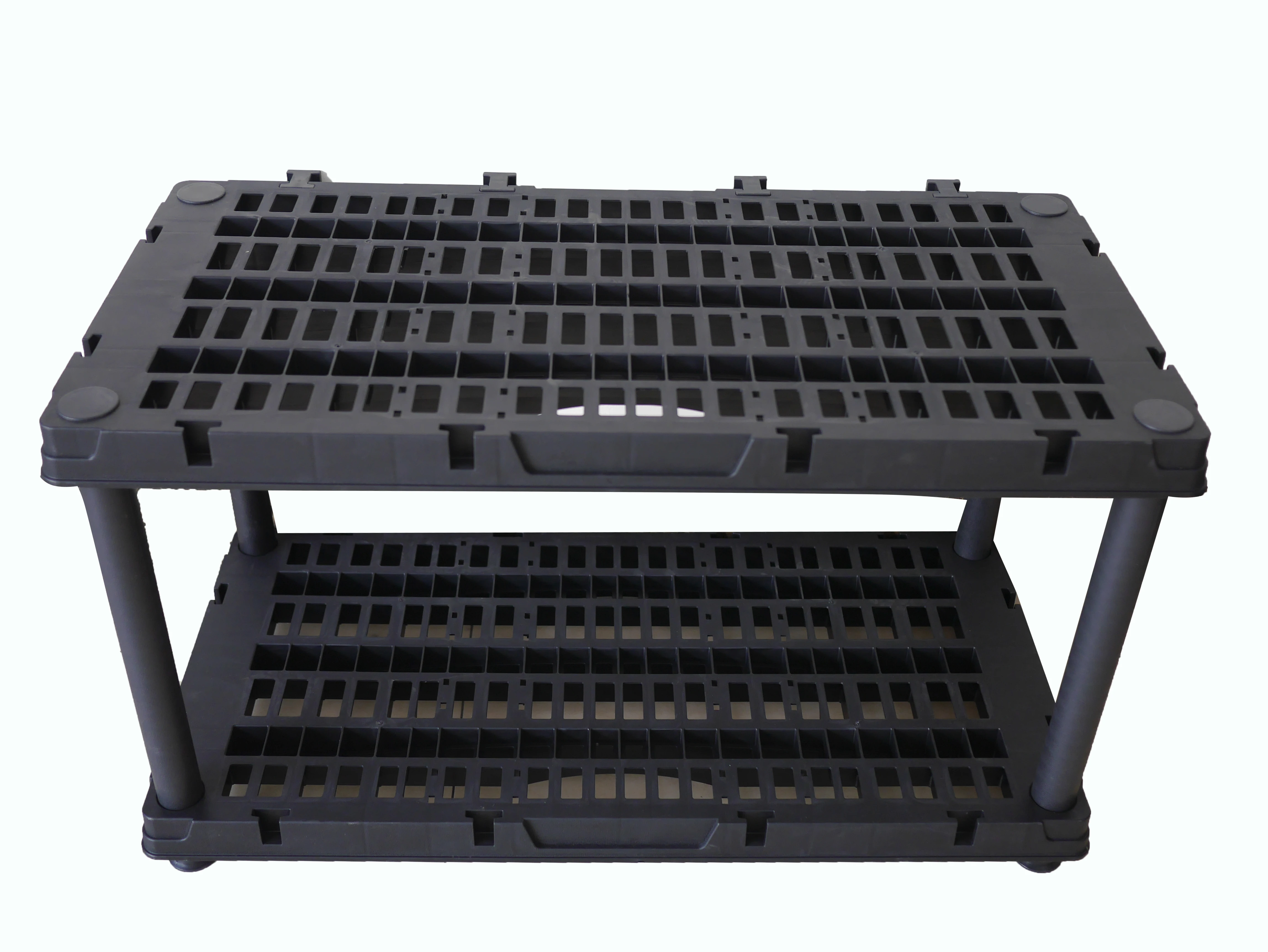 Heavy Duty Plastic Rack Shelves Boltless Free Standing Stackable ...