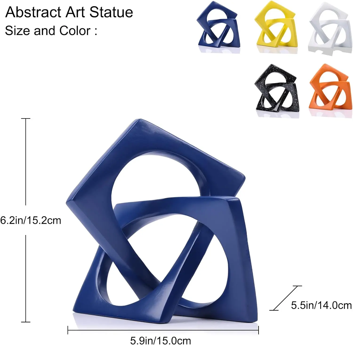 Modern Resin Geometric Sculpture Gold Knot Statue Decor,Geometric ...