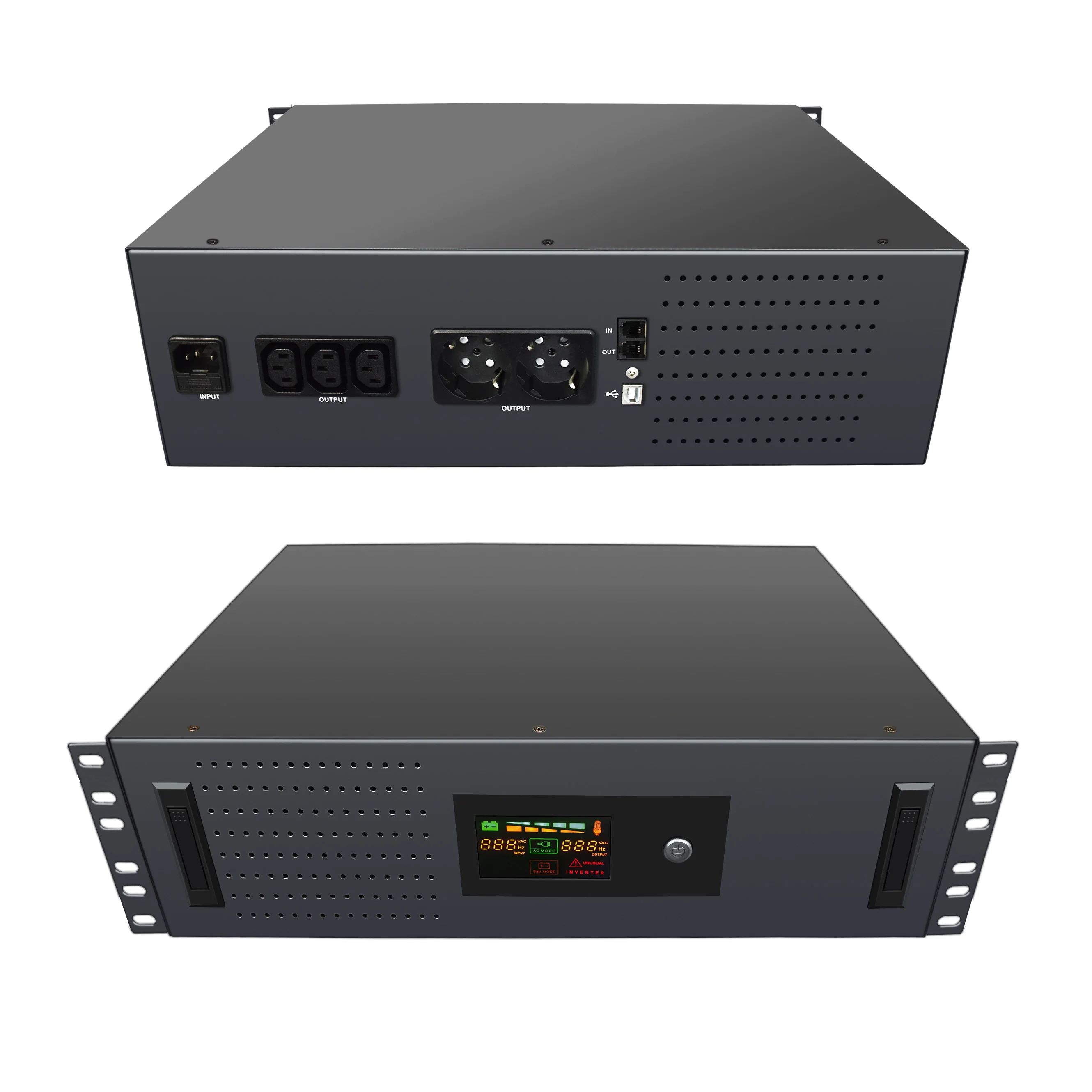 Rack-mounted Offline Ups 2000va/1200w With Lem Color Display Simulated ...