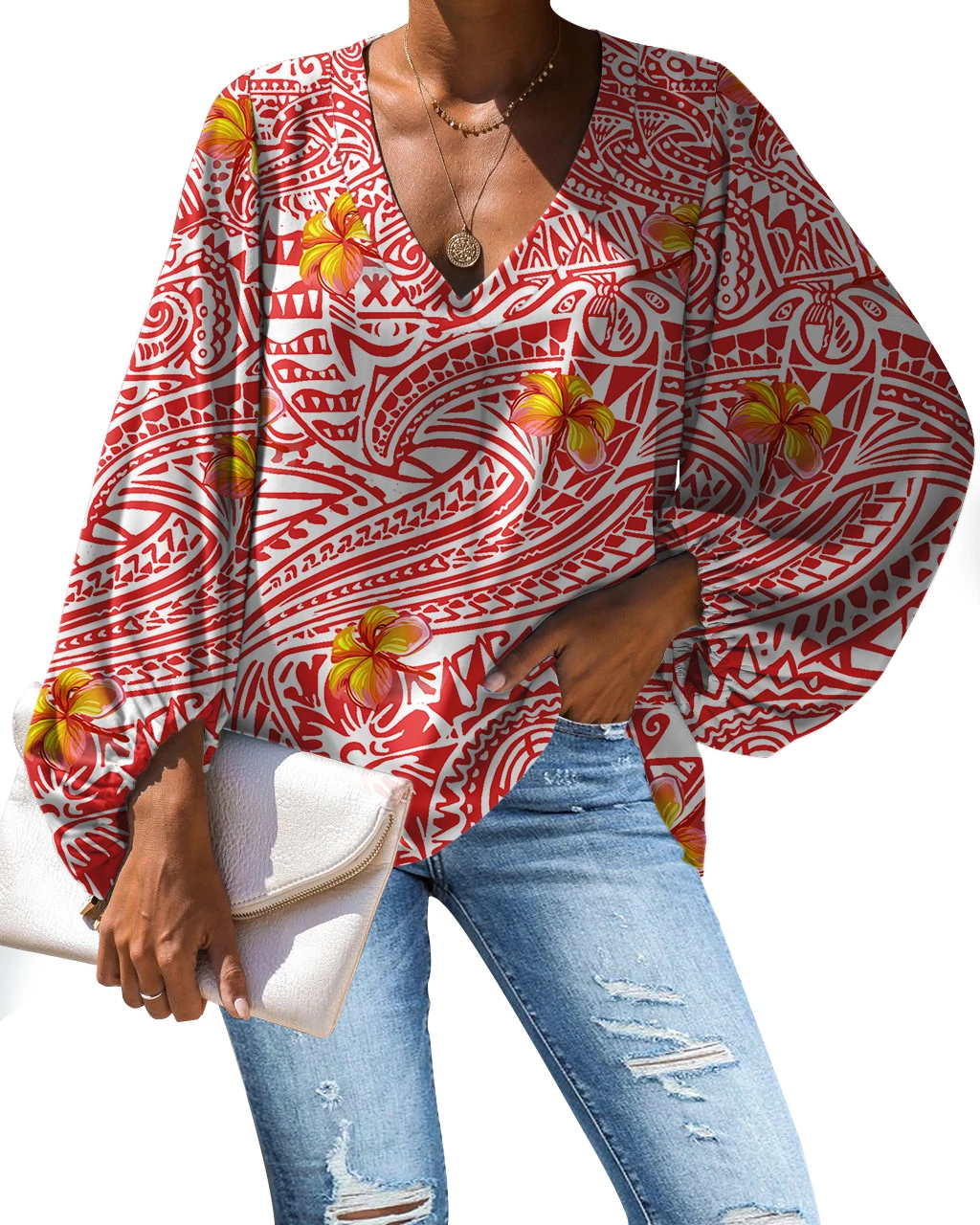 Purple Polynesian Samoa Traditional Tribe Hawaiian Style Print Women ...