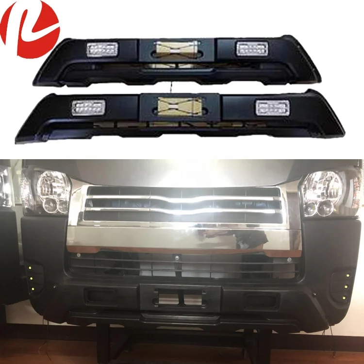 Modification Led Front Bumper Roll Bar Black For Hiace Van Quantum Mini ...