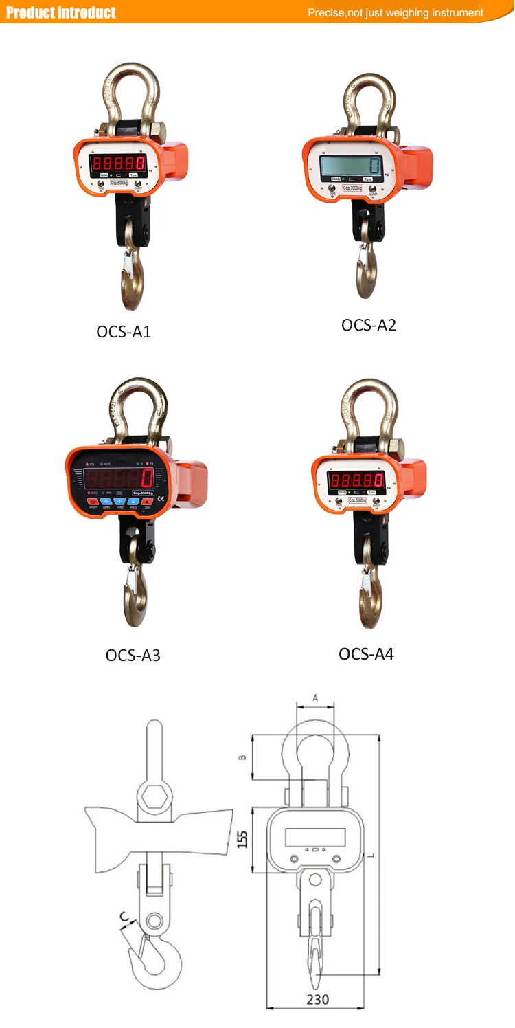 Steel OCS Digital Crane Scale 10 Ton - Precision & Support