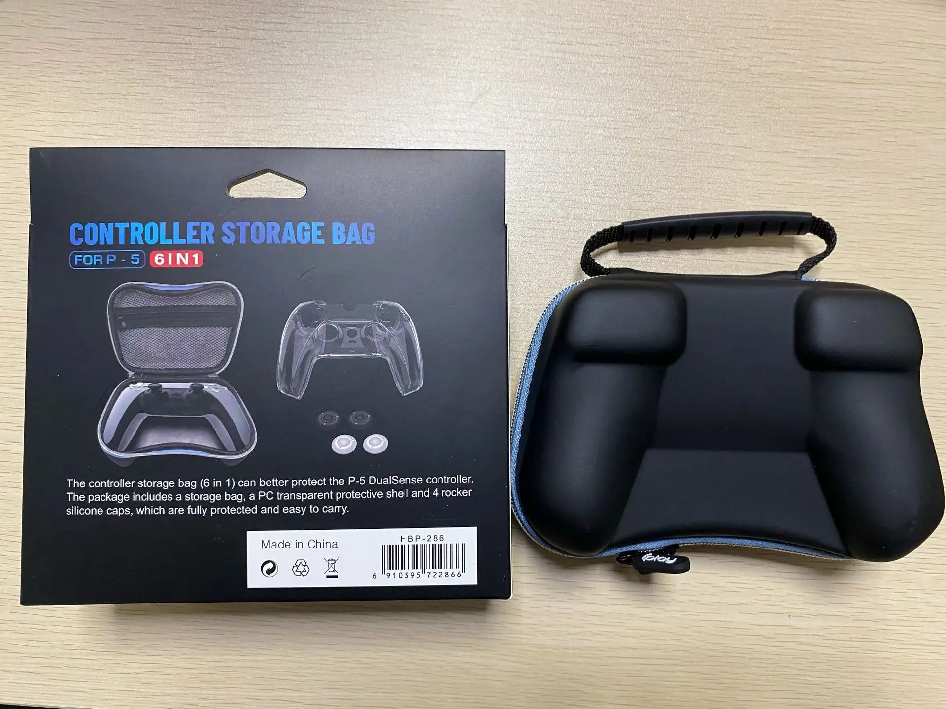 6-in-1 PS5 Carrying Case Storage Bag & Protective Hard Case with Thumb ...