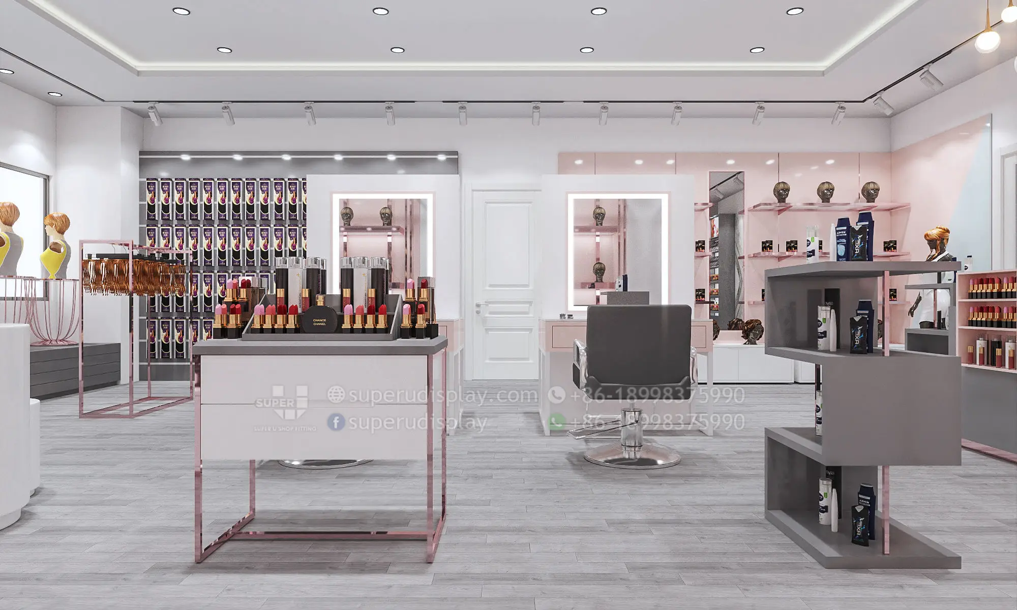 Best Interior Wig Shop Design - Luxury Display Furniture