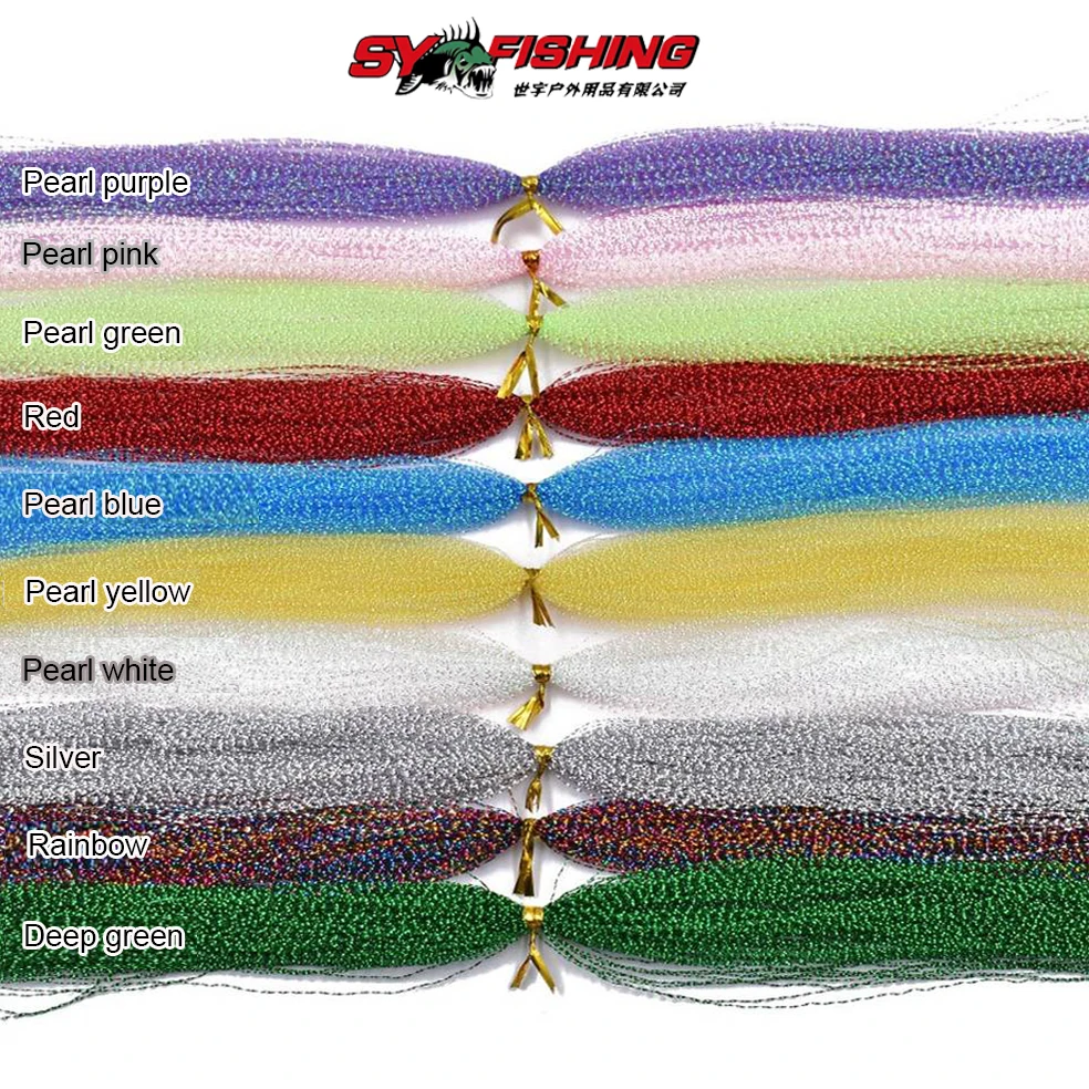 Multicolor Holographic Ripple Fly Fishing Tied Crystal Flash Rope Fixed ...