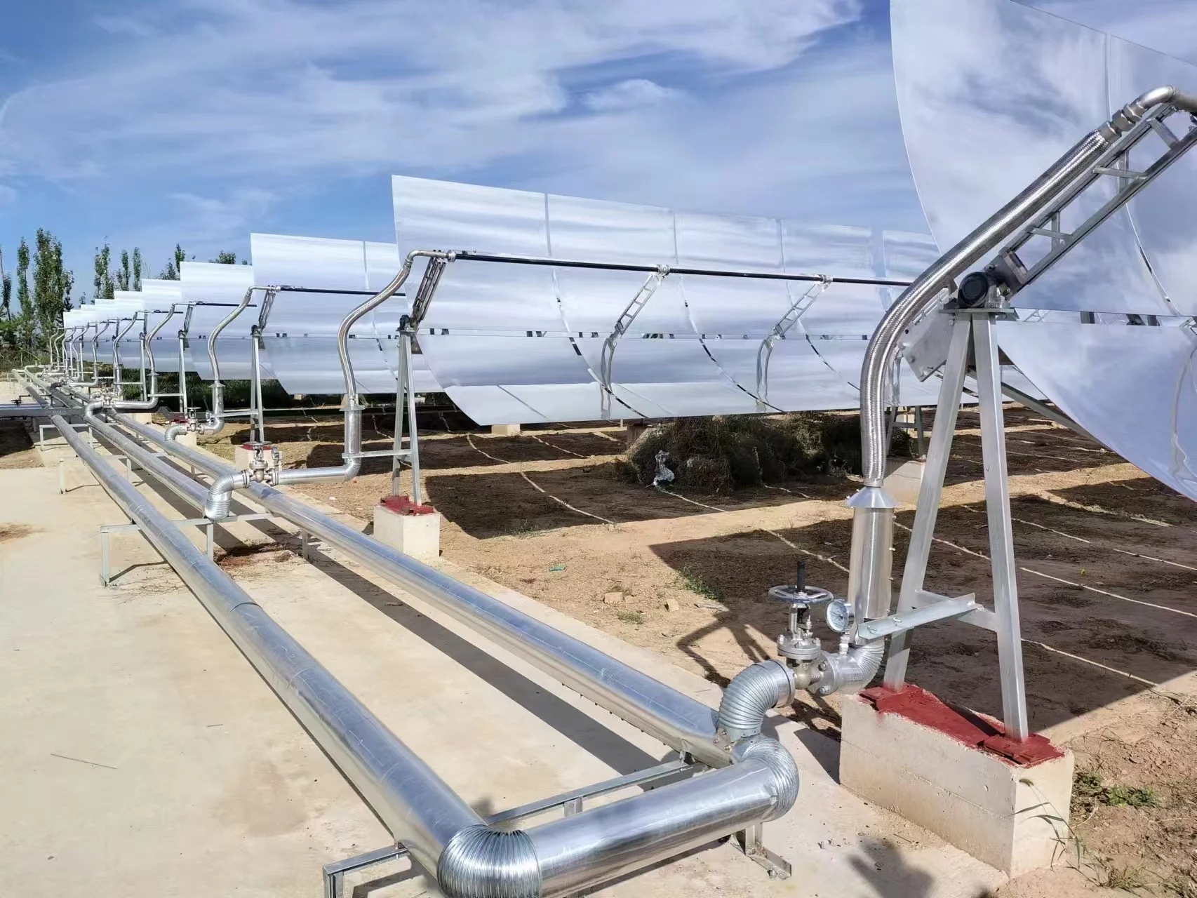 Parabolic Trough Solar Collector System for Hot Water & Steam