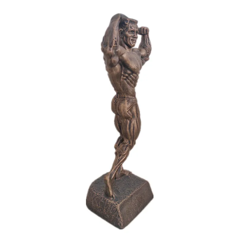 Resin Male Bodybuilder Double Bicep Statue - Trophy
