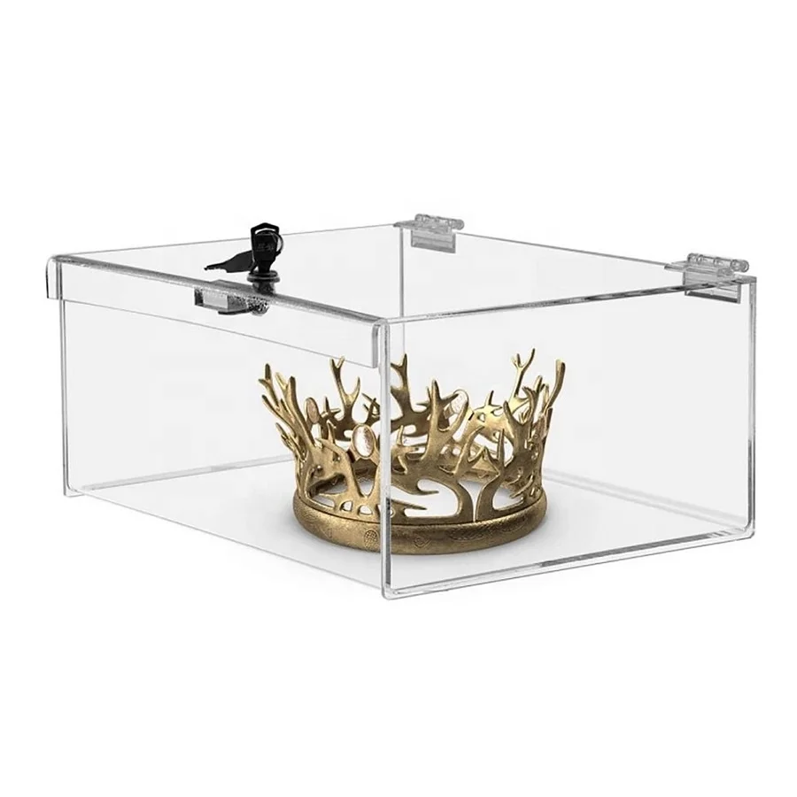 Clear Acrylic Box With Hinge Lid And Lock - Buy Acrylic Box With Hinge ...