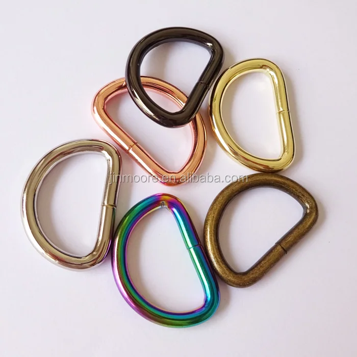 6 Finishes Colored Metal D-Rings D Ring Loop Buckle for Bag Backpack ...
