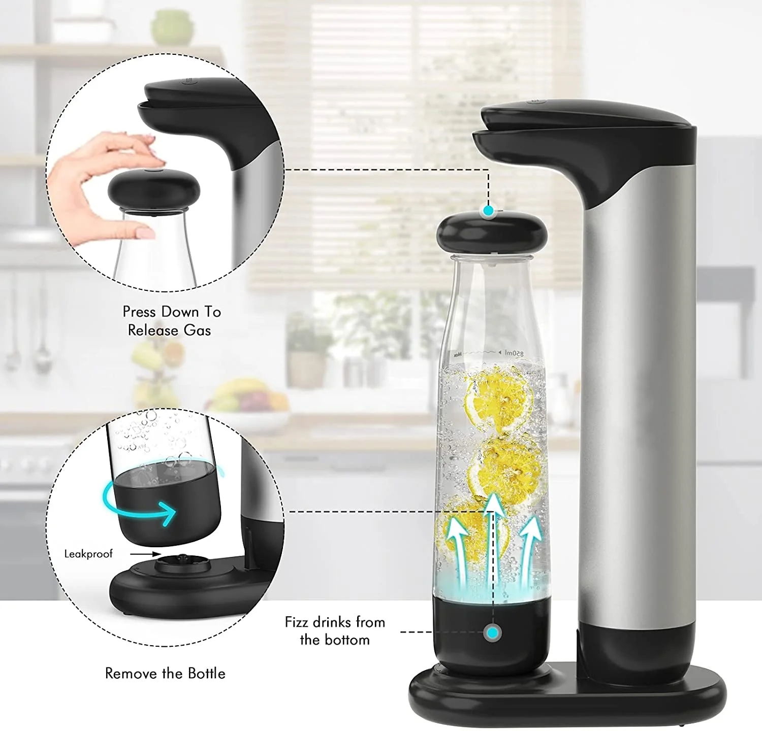 Sodaology Sparkling Water Soda Maker,Portable Desktop Mini Co2 ...