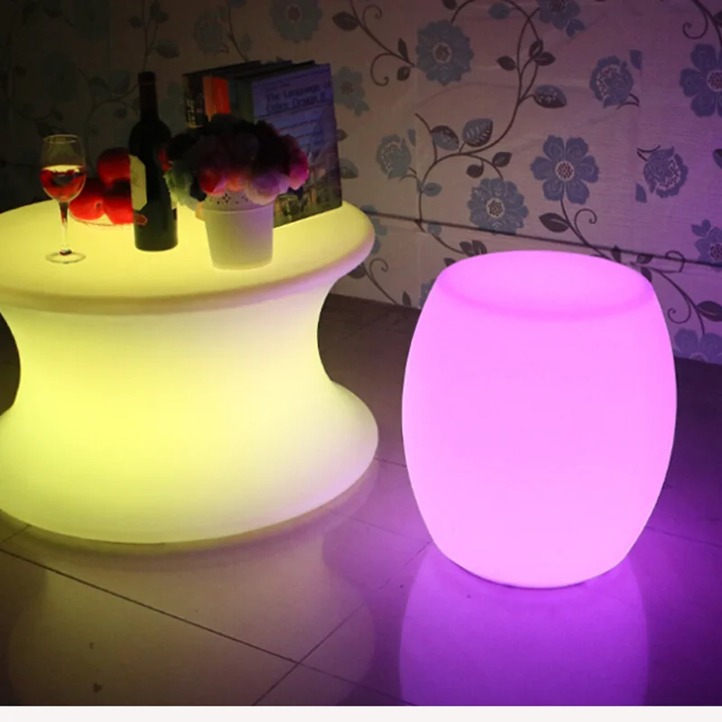 Modern Home Wireless LED Stool Remote Control LED Lighting Drum Stool