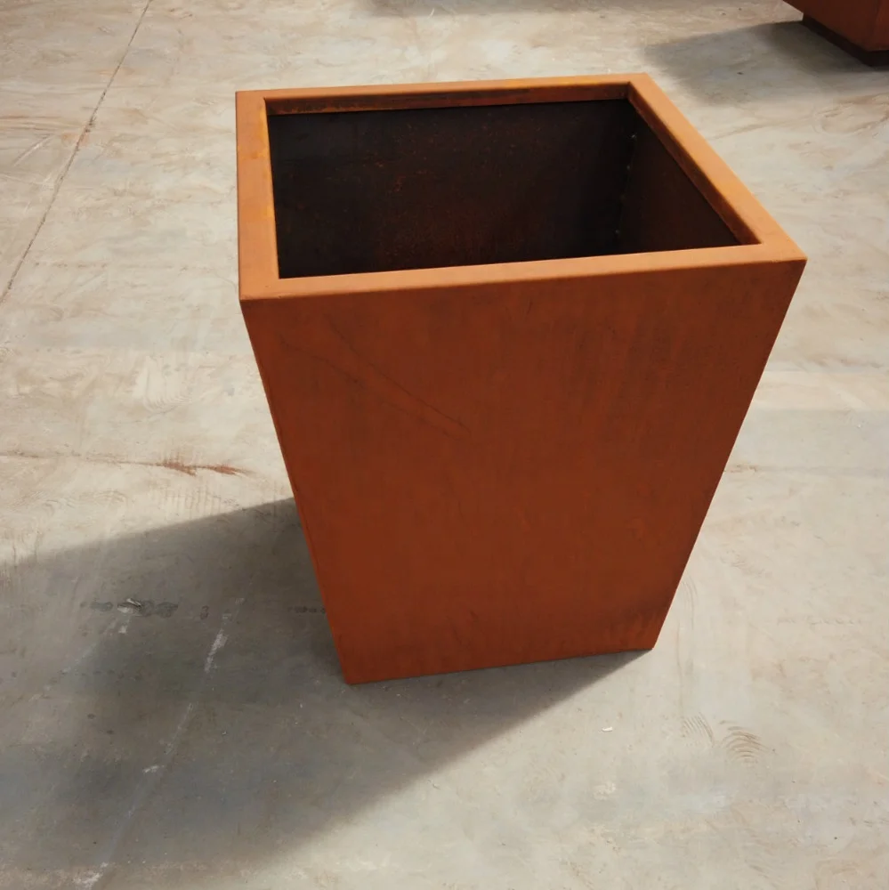 Durable Outdoor Metal Planters - Corten Steel Large Planter