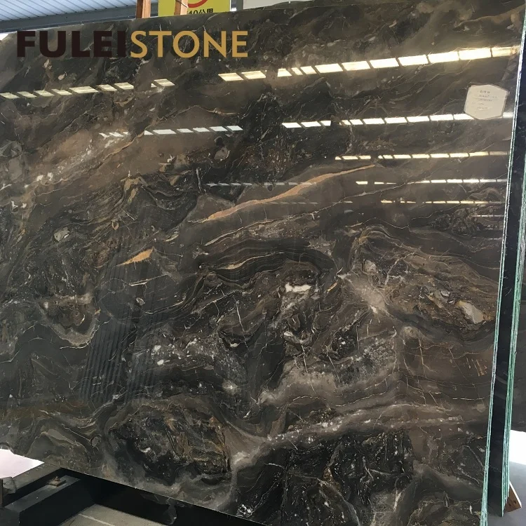 Polished Arabescato Orobico Brown Marble Tiles for Decor