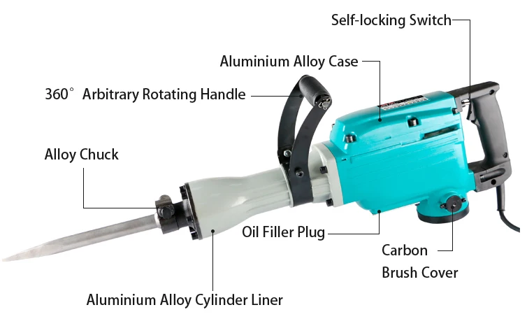 JETAC 2800W Electric Demolition Hammer - Powerful & Versatile