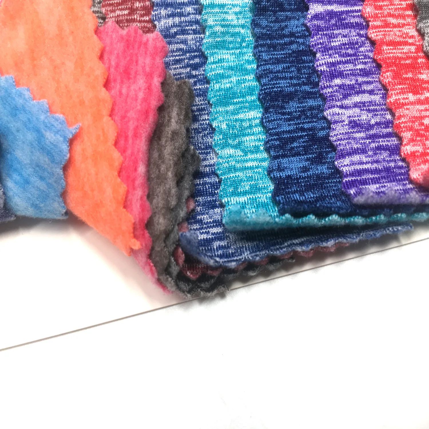 Heather Color Minky Fabric 4 Way Stretch Brushed Velvet Melange Thermal ...