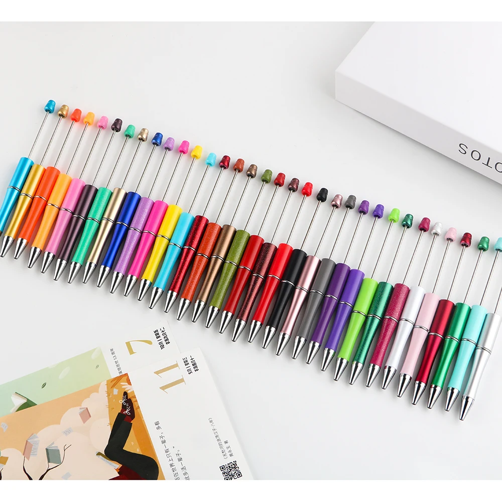 Cute Multicolour DIY Beaded Pens for Student Plastic DIY Handmade Bead ...