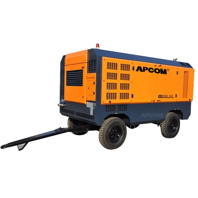 Apcom Diesel Portable Air Compressor 800cfm For Pneumatic Drill Odm