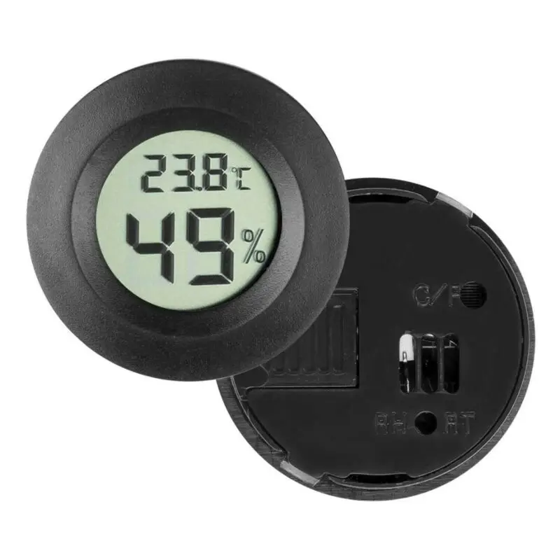 Tpm-50 Lcd Mini Round Thermometer Digital Hygrometer Temperature ...
