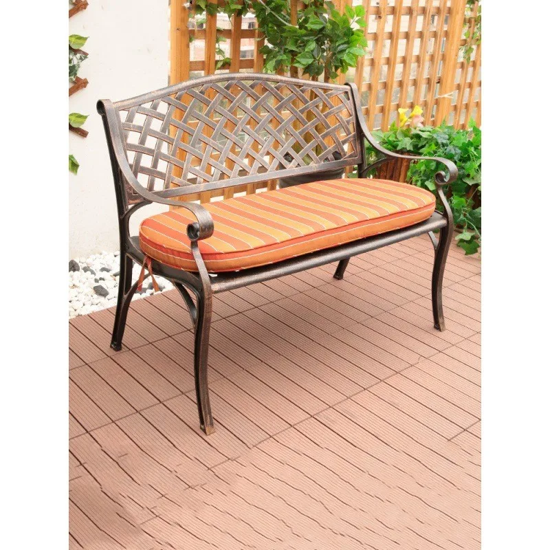 Outdoor Patio Rustproof Garden Set Cast Aluminum Garden Bench Park Long ...