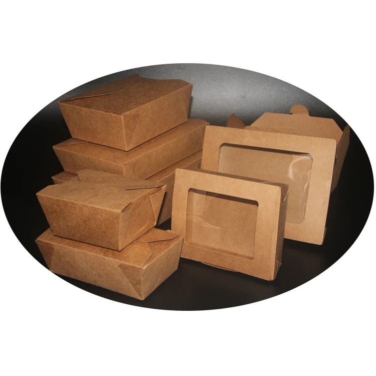 Brown Kraft Sustainable Hotdog Box - Disposable Food Container for ...