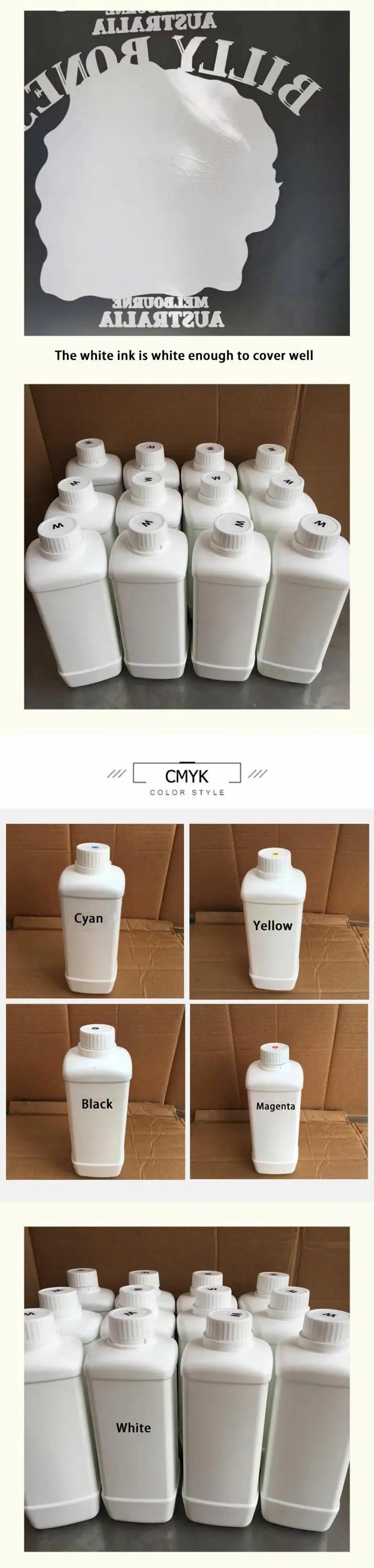 Best Seller Dtf Ink Glow And Dark Cmyk + White 5 Colors Transfer Film ...