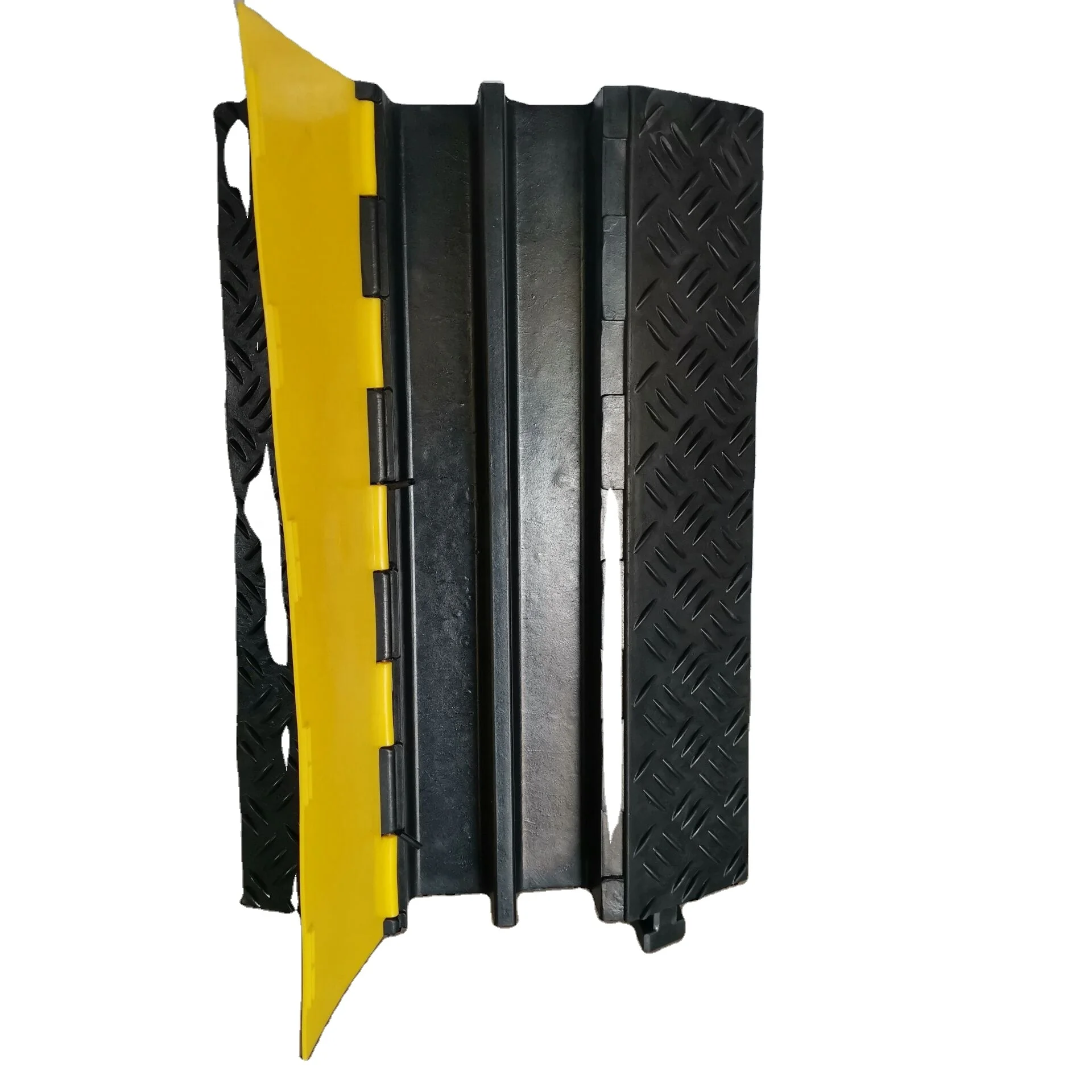 2 Channel Rubber Fire Hose Ramp - Durable Cable Protector