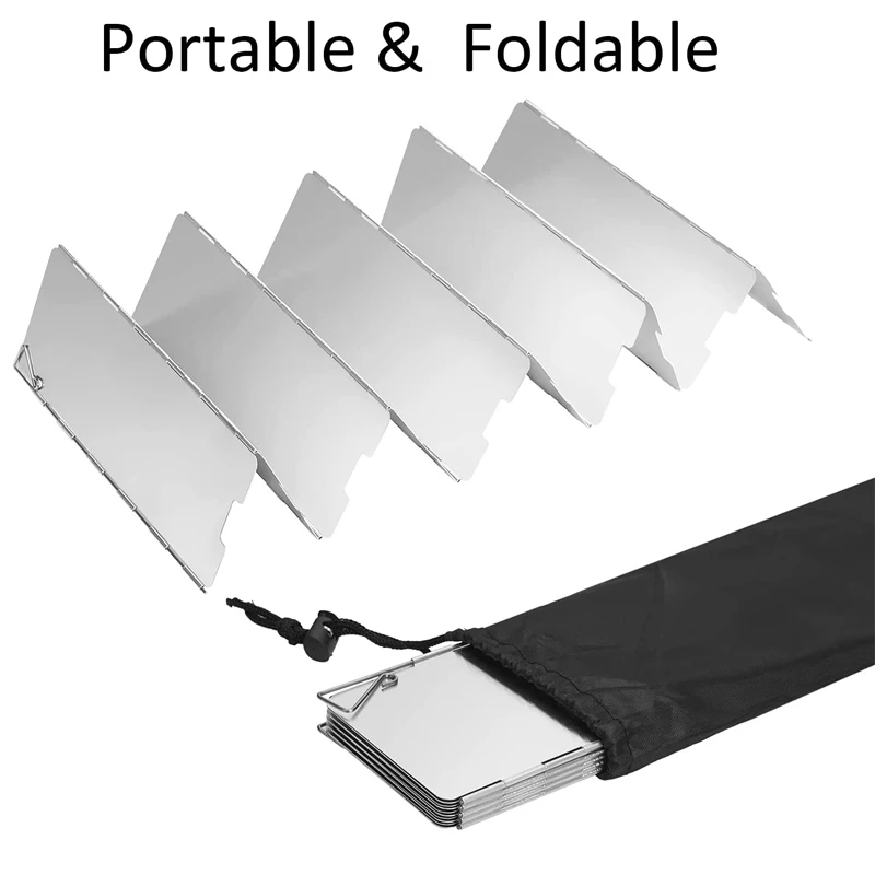 10 Plates Portable Aluminum Alloy Foldable Stove Windscreen
