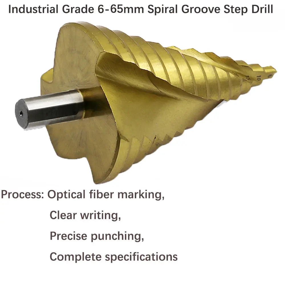 Larix Hss 6-65mm Step Drill Bits Fluted Edges Step Core Drill Bit With ...