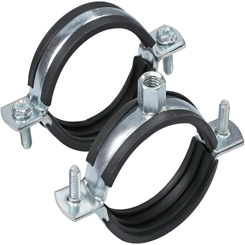 Galvanized Steel Quick Split Clamp - Rubber Lined Pipe Support Hanger